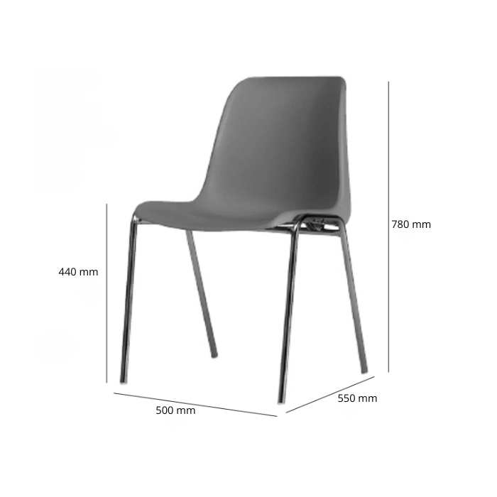 Chaise Hélène Naples non accrochable M4 - piètement chromé en Ø18mm