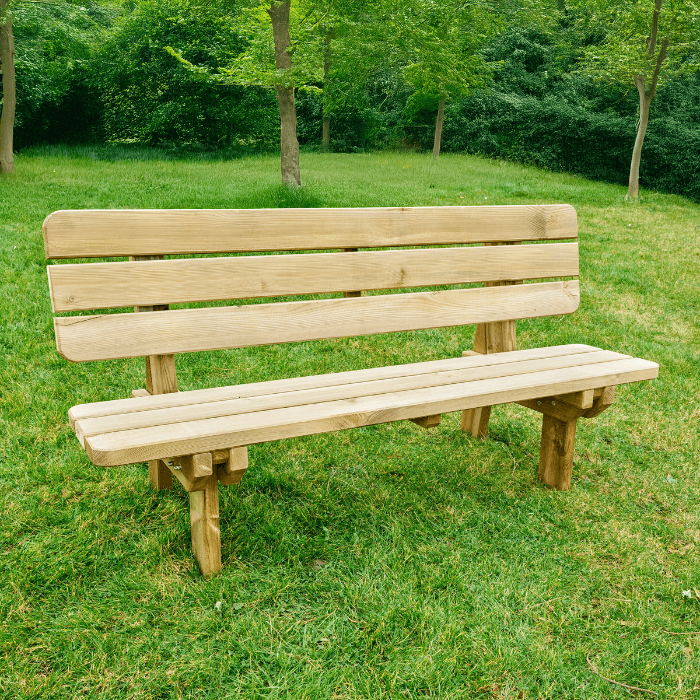 Banc en bois avec dossier 180 cm
