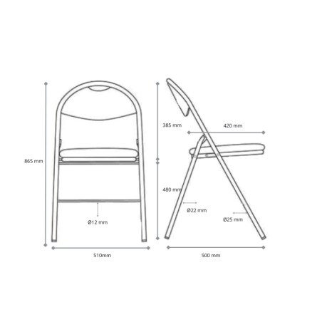 Chaise pliante Florence non accrochable en multiplis hêtre piètement ...