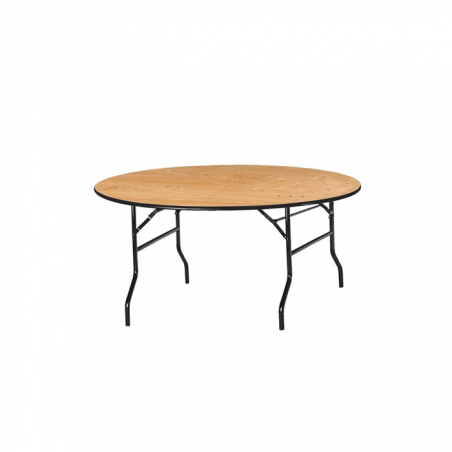 Table de réception ronde en bois ⌀182cm chant PVC